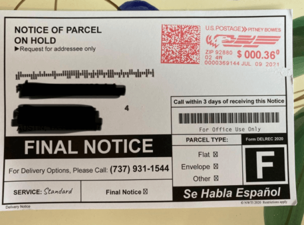 'Notice of Parcel on Hold' scam hits local community - Four Points News